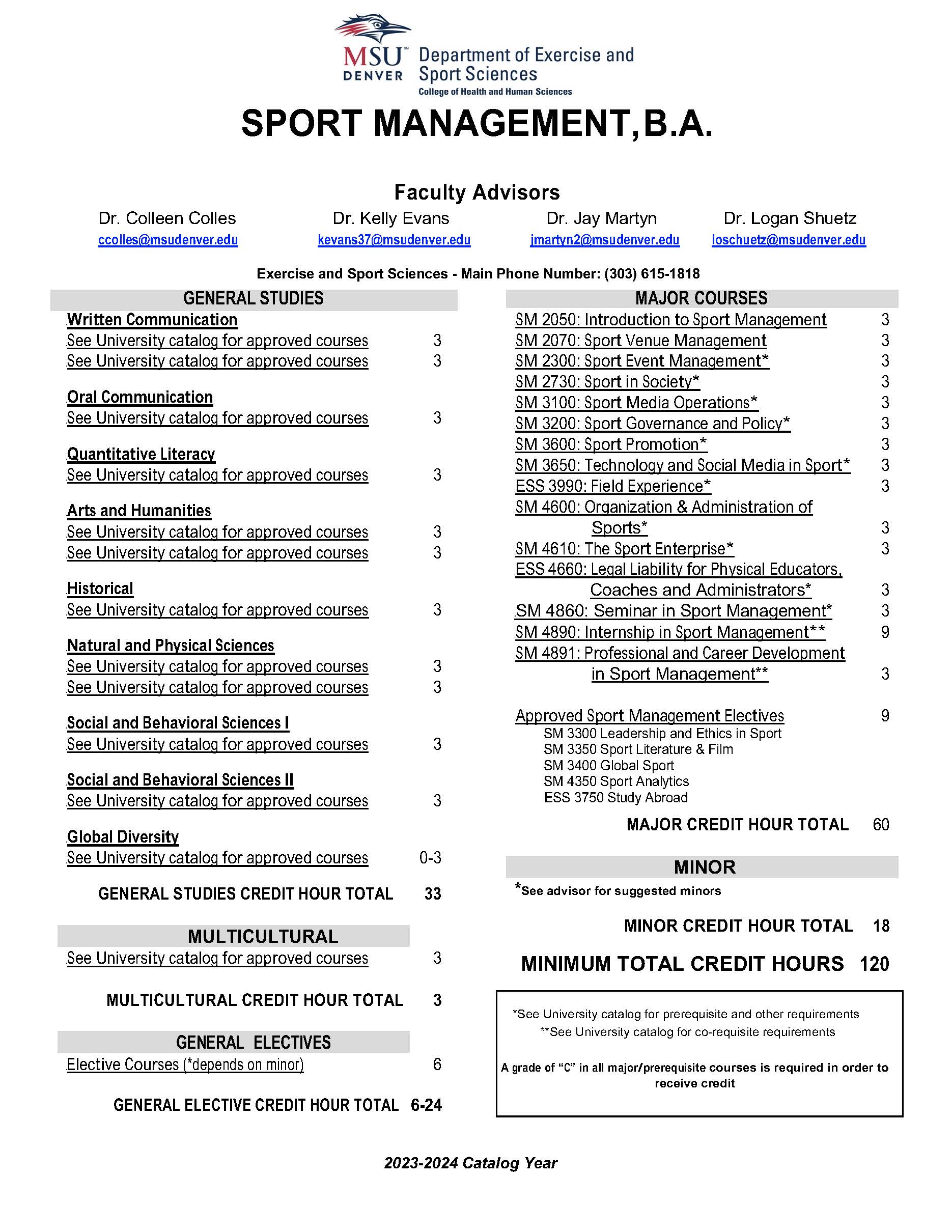 Sport Management Major, B.A. - MSU Denver